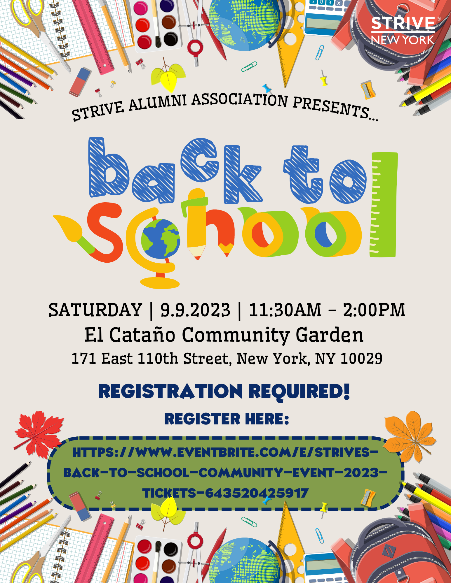 STRIVE's Back to School Community Event 2023! - New York Restoration ...