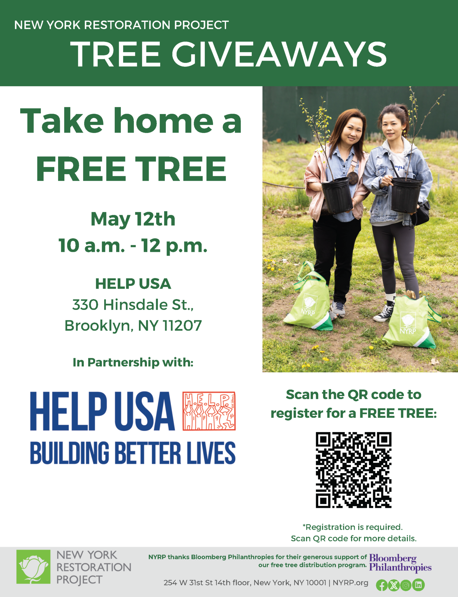 Tree Giveaway: HELP USA - New York Restoration Project