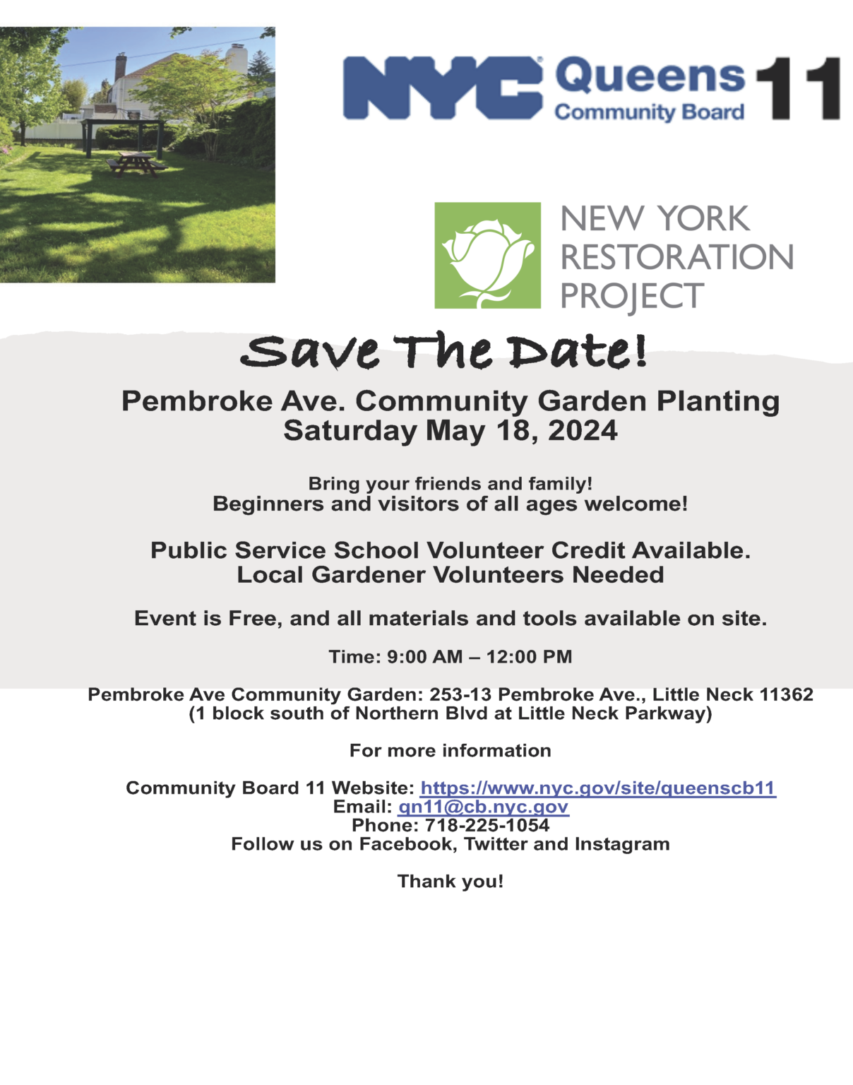 Pembroke Ave Community Garden Planting Day! - New York Restoration Project